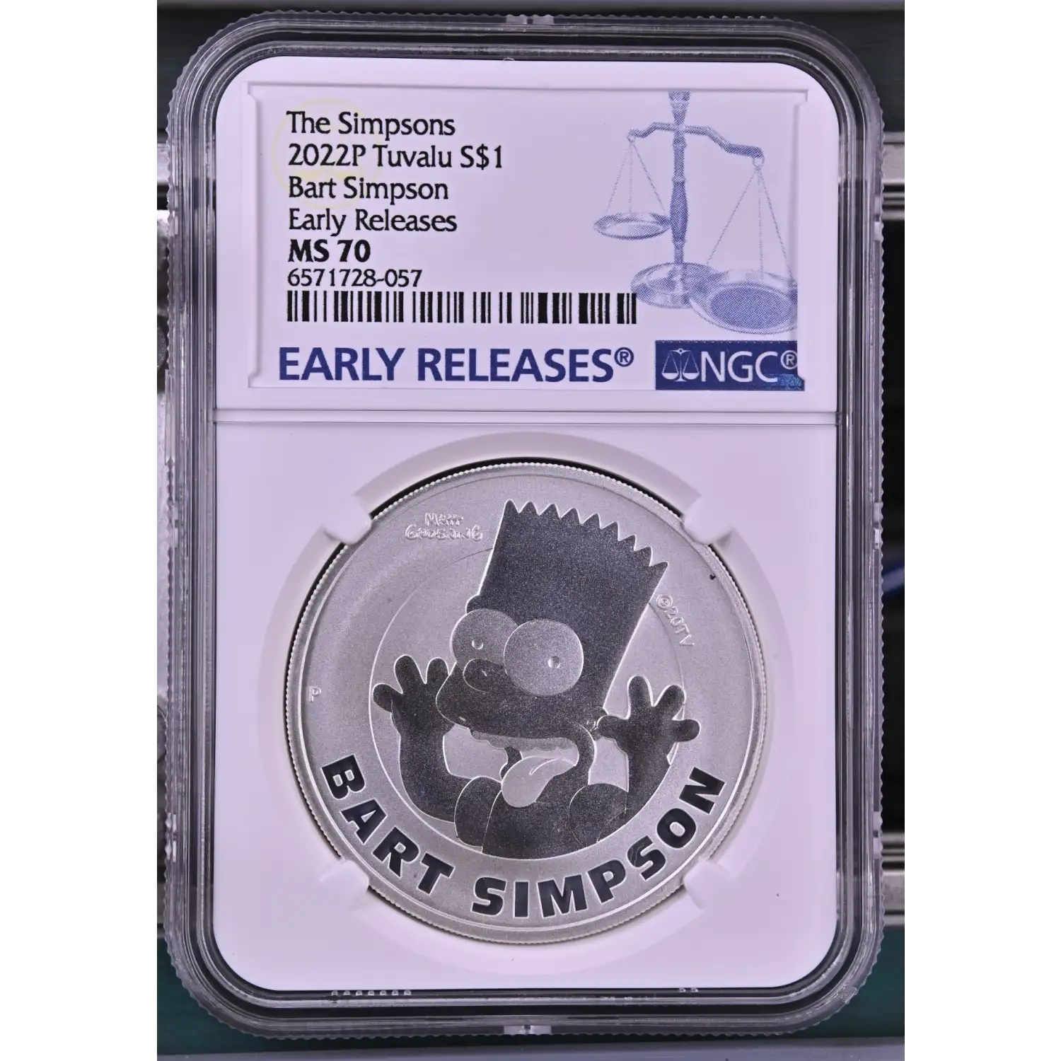 2022 1oz Silver Coin: The Simpsons - Bart Simpson NGC MS-70 Early ...